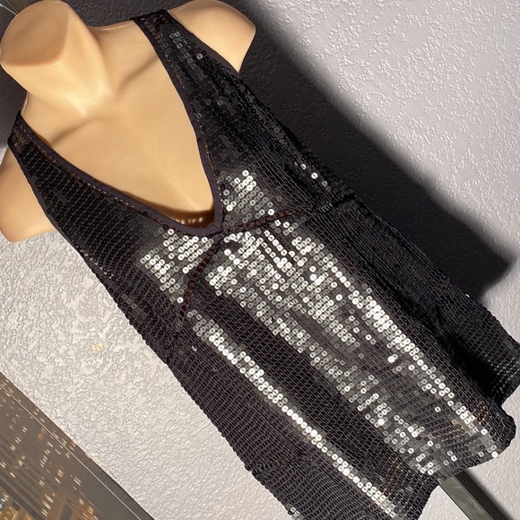 Chelsea28 | Tops | Chelsea 28 Nwt Tank Black Viscose Mesh W Black ...